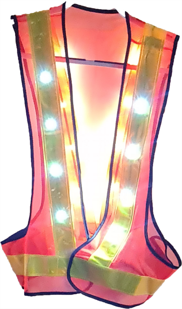 Safety Vest - White LED Lights - Reflective Strip - Working Underground ...